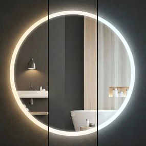 Tutumi Zrcadlo ⌀100 cm s regulovatelným LED osvětlením HOM-70005