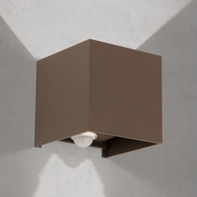 Orion- LED Venkovní nástěnné svítidlo se senzorem CUBE-S LED/13W/230V IP54 hnědá