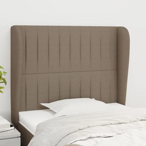 Čelo postele typu ušák taupe 103x23x118/128 cm textil