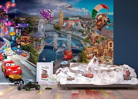 Vliesová fototapeta na zed' Napříč Světem, Disney Auta | 360 x 270 cm | DFTDN5051