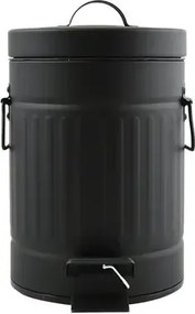 MSV HABANA černá / Pedálový odpadkový koš / 3 l / ocel / úchyty