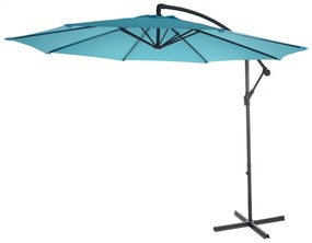 Slunečník Acerra Ø 3m bez stojanu-polyester/ocel - tyrkysově-modrá