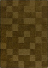 Ručně všívaný vlněný koberec se strukturovaným povrchem Checkerboard