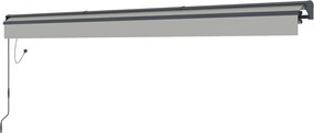 Elektrická markýza s LED osvětlením BestBerg BBSU-EL495LG / 495 x 300 cm / světle šedá