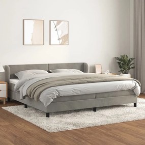 Box spring postel s matrací světle šedá 200x200 cm samet 3127391