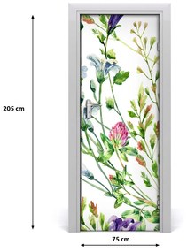 Samolepící fototapeta na dveře polní květiny 75x205 cm