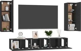 vidaXL 5dílný set TV skříněk kompozitní dřevo [3078748] Barva: Černá
