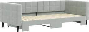 Válenda s přistýlkou světle šedá 90 x 200 cm samet 3196691