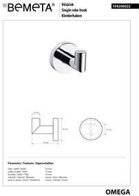 Bemeta Design OMEGA: Háček -