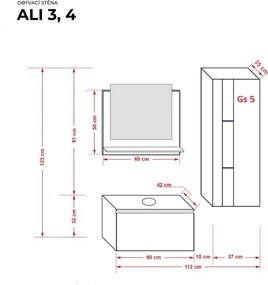 Ral Koupelnová stěna ALI 4 - Bílý lesk