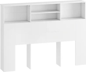 HOMCOM podlahové čelo postele s úložným prostorem, příslušenství k posteli 4 otevřené přihrádky, 140 x 19 x 103,5 cm, bílé