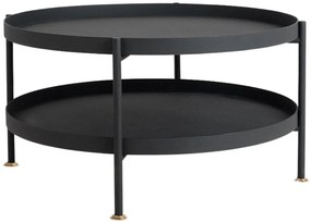 OnaDnes -20% Nordic Design Černý konferenční stolek Nollan 80 cm s policí