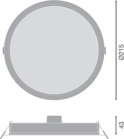 LED podhledové svítidlo LEDVANCE Downlight 215mm 24W 3000K teplá bílá IP44