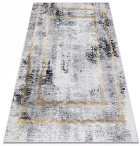 Dywany Luszczow Kusový koberec ANDRE pratelný 1065 vzor rámu vintage protiskluz, šedá / zlato Rozměr koberce: 80 x 150 cm