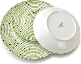 Porcelánová sada 18 ks STRIPES GREEN zelená