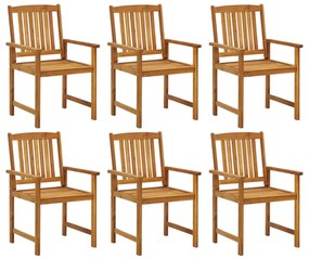 Zahradní židle 6 ks masivní akáciové dřevo,  3078149