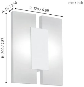 Eglo 96042 - LED nástěnné svítidlo METRASS 2 2xLED/4,5W/230V