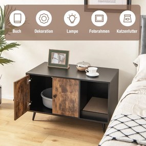 Costway Moderní skrýš na odpadkové koše s dvoudveřovou skříňkou
