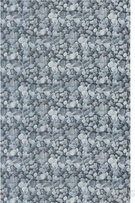 Breno Koupelnová pěnová předložka SOFTY-TEX 79910.7 oblázky, šíře 130 cm, Šedá/Modrá