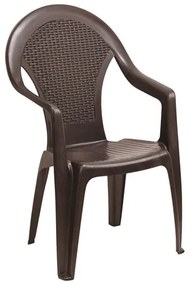 Zahradní židle LIO — plast, imitace ratanu, hnědá
