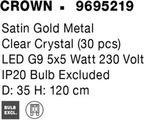 Závěsné svítidlo NOVA LUCE CROWN G9 9695219 bez žárovky