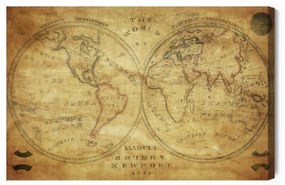 Obraz Historická Mapa Světa Z 19. Století Nedostatek Nedostatek Plátno Canvas 100x70