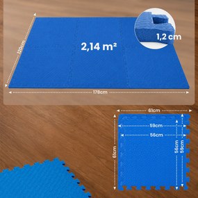 V2 Sada 6 ochranných podložek na podlahu 61x61cm – modrá