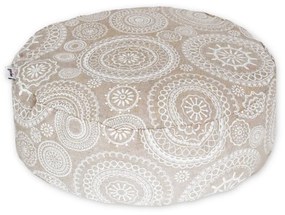 GADEO meditační polštář MANDALA béžová - pohankové slupky Rozměr: Ø40x15cm, Výplň: polštář s pohankovými slupkami + potah