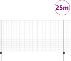 Euro plot s pilotem 25 x 1,2 m Ocel potažená PVC Šedá Síťovina 3336141