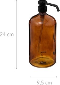 Dávkovač na mýdlo, skleněný, 1 L, hnědý