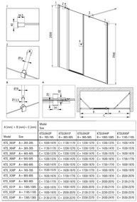 Deante Shower door, 120 cm - hinged