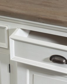 Komoda Brighton 180x55x95cm white&amp;natural grey