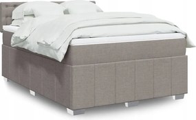 Box Spring Postel S Matrací Textil Taupe tlačítka 160 x 200 cm