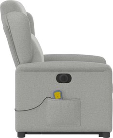 Elektrické zvedací masážní polohovací křeslo obláčkově šedé 3303173