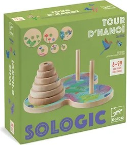 DJECO Logická hra Sologic - Tour d'Hanoi / Dřevěný hlavolam / 6 dřevěn