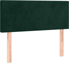 Čelo postele s LED tmavě zelené 80 x 5 x 78/88 cm samet 3121365