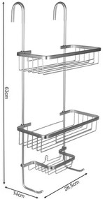 Malatec Závěsná sprchová police - stříbrná
