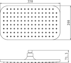 Aqualine hlavová sprcha, 200x350mm, ABS/černá SC296
