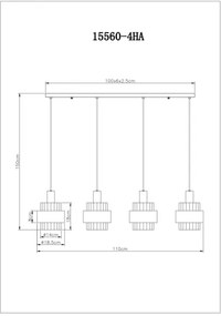 Globo 15560-4HA - Lustr na lanku MILLEY 4xE27/60W/230V