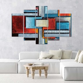 Obraz na plátně pětidílný Barva abstrakce - 200x100 cm