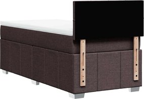 Box spring postel s matrací tmavě hnědá 90x200 cm textil 3286954
