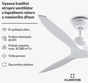 Klarstein Santa Elena Smart 52" stropní ventilátor| 10260 m³/h, 6 nastavení rychlosti, dálkové ovládání