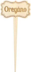 AMADEA Dřevěný zápich - cedulka na bylinky Oregáno, výška 20 cm, český výrobek