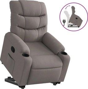 Zvedací polohovací křeslo taupe textil 3206652