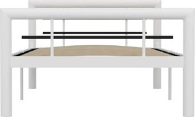 Rám postele bíločerný kov 100 x 200 cm 284545