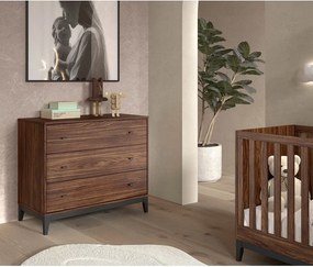 Komoda v dekoru ořechu v tmavě přírodní barvě 100x89x55 cm Ilyas – Vipack