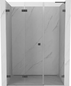 Mexen Lunar-F, L skládací levé sprchové dveře 110 cm, 8mm čiré sklo, grafitový profil, 836SL-110-050-95-00-L