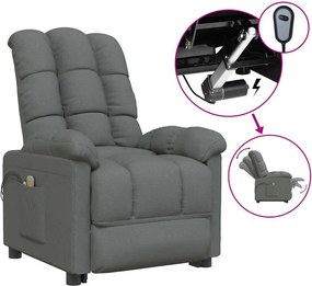 Elektrické masážní křeslo tmavě šedé textil 3073759