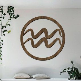 dřevo života Dřevěný obraz znamení zvěrokruhu Vodnář Zvolte rozměr (cm): 40x40, Zvolte barvu dekoru: Ořech