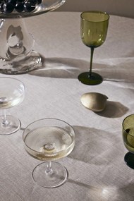 Ferm Living Skleničky na šampaňské Ripple 150 ml – sada 2 ks, čirá barva, sklo